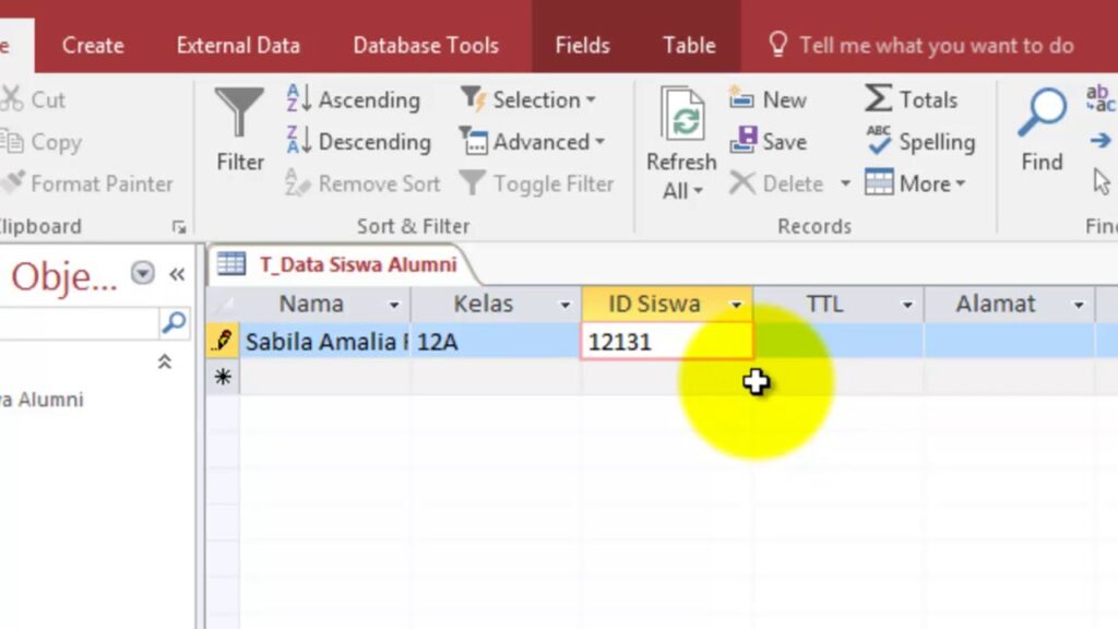 Cara Membuka Database Pada Aplikasi Microsoft Access Yang Sudah Jadi