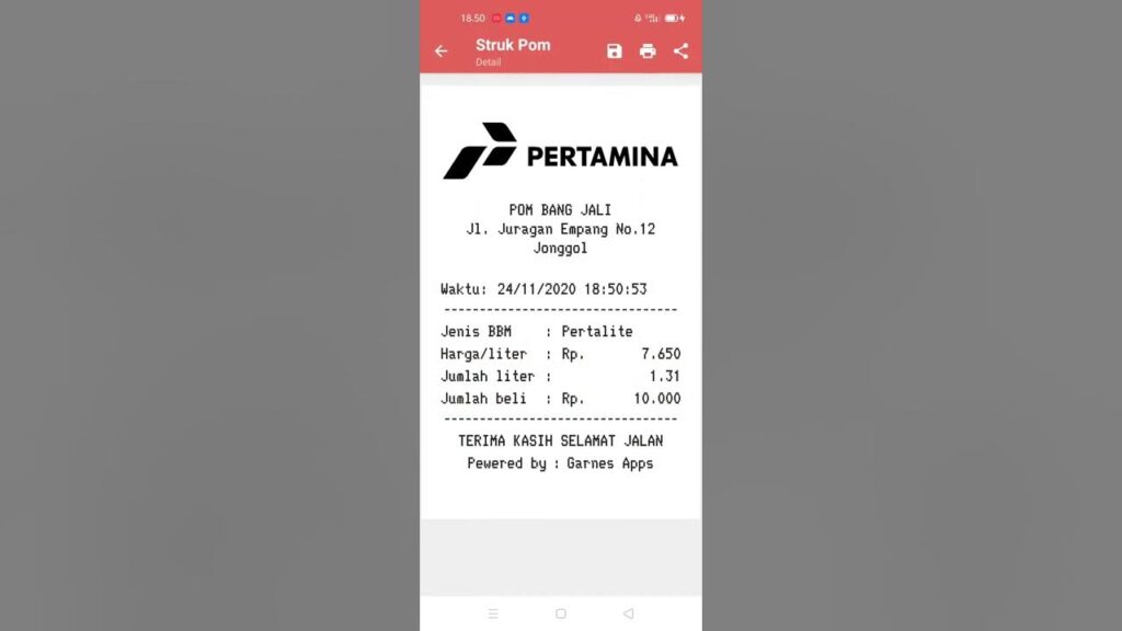 Download Aplikasi Struk SPBU Android Terbaru 2023